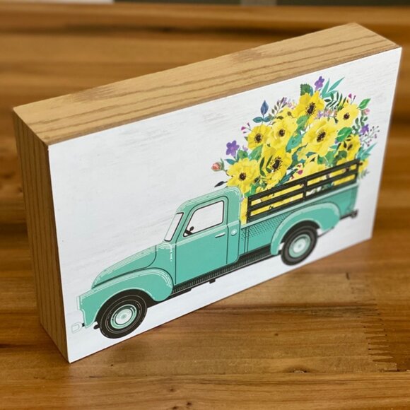 Accents | Pickup Truck Spring Decoration Yellow Flowers In Pickup Truck ...